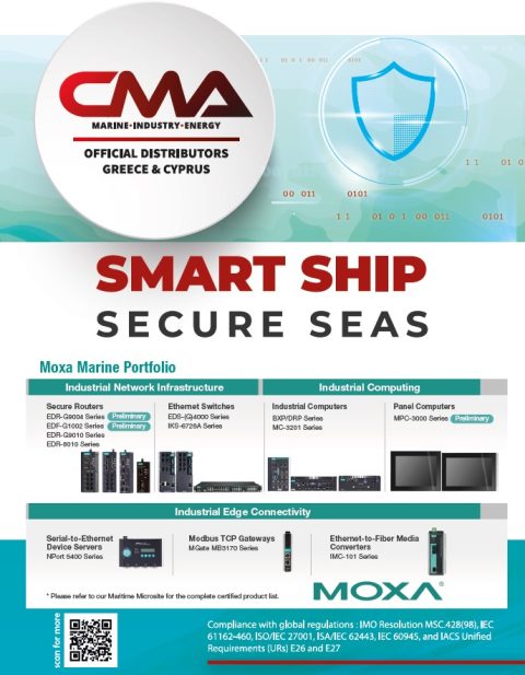 Navigate with Confidence – Discover Moxa’s Cybersecurity & Smart Ship Solutions! – CMA Greece